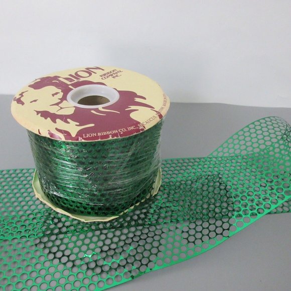 Lion Ribbon | Office | Vtg Lion Ribbon Company Harlequin Green Metallic ...